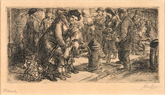 Bonhams Skinner : John Sloan (American, 1871-1951); Sidewalk;