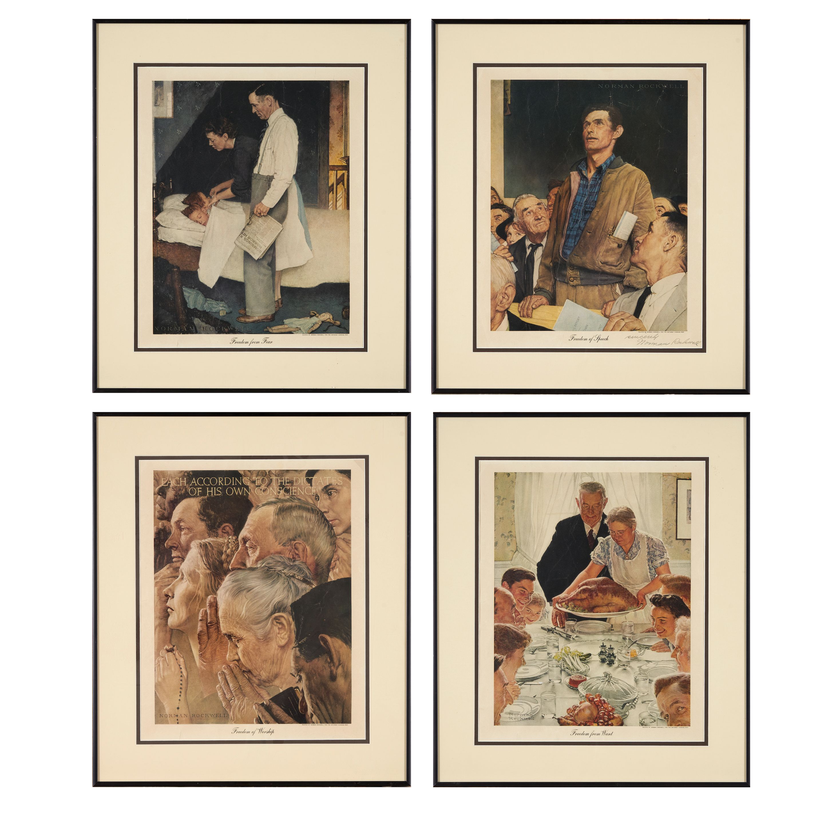 Bonhams Skinner : Norman Rockwell (1894-1978); Four Freedoms;
