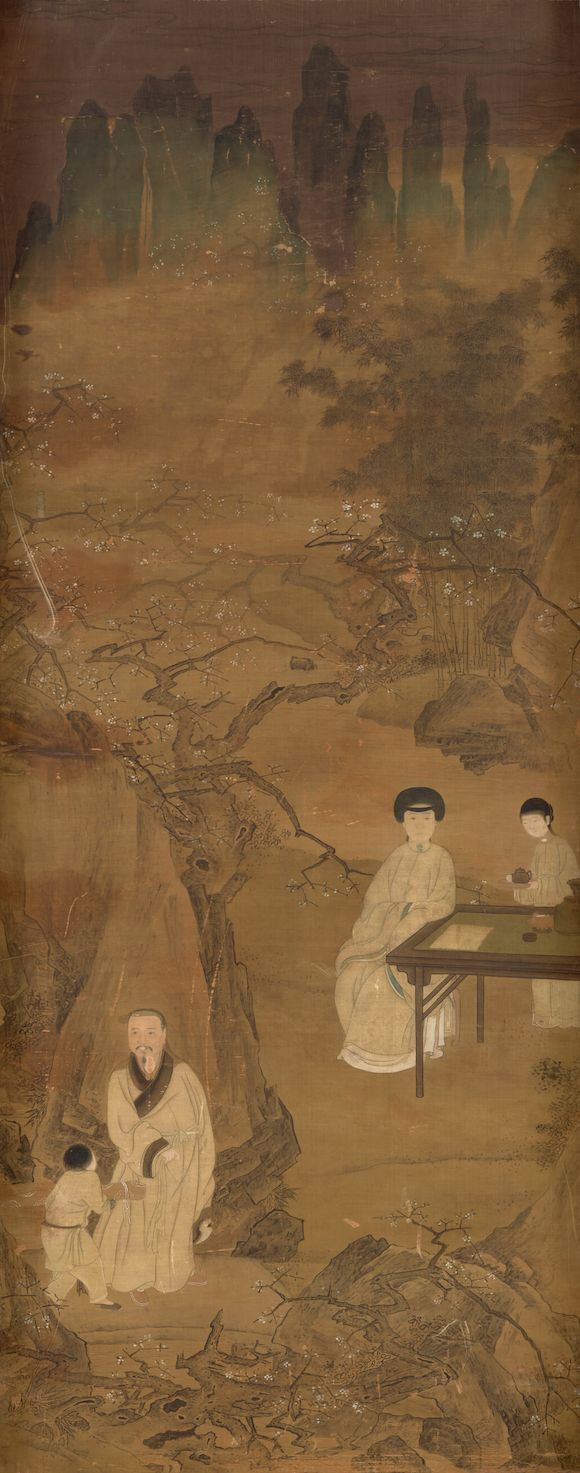 Bonhams : MANNER OF ZENG JING (CA.1564-1647) Figures in a Landscape ...