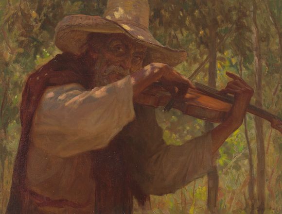 Bonhams : Gordon Coutts (1868-1937) The Fiddler 22 x 30 in. framed 31 x ...
