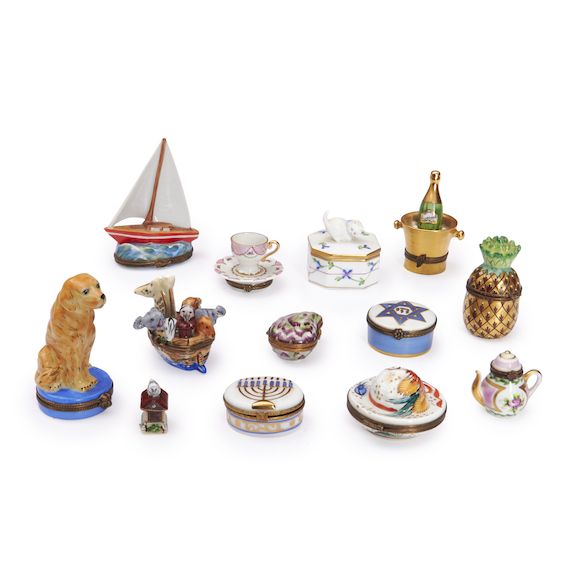 Bonhams Skinner : Collection of Twelve Assorted Small Limoges Porcelain ...