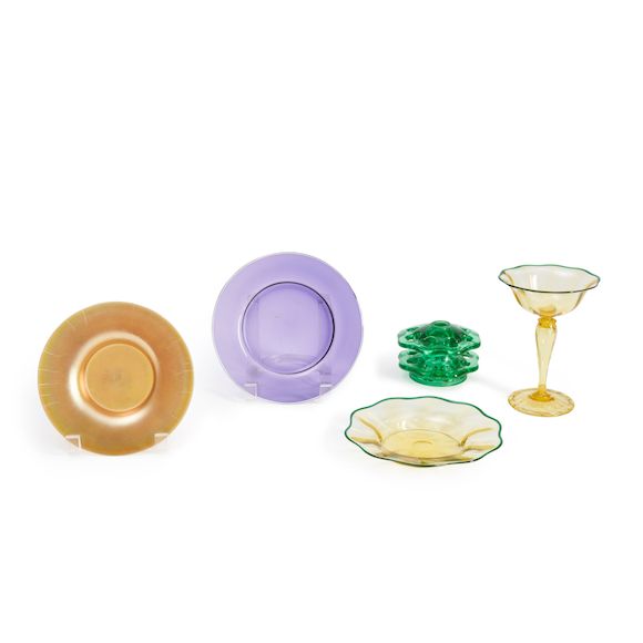 Bonhams Skinner : Four Pieces of Steuben Glass compote and undertray ...