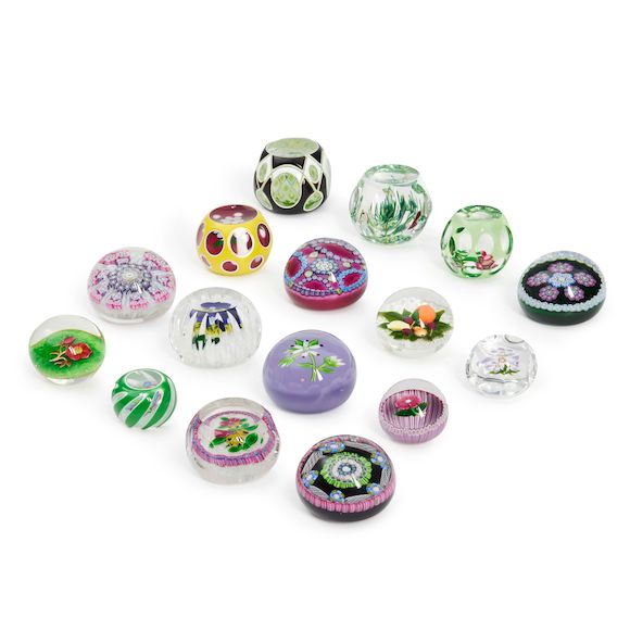 Bonhams Skinner : Sixteen Perthshire Glass Paperweights, Crieff ...