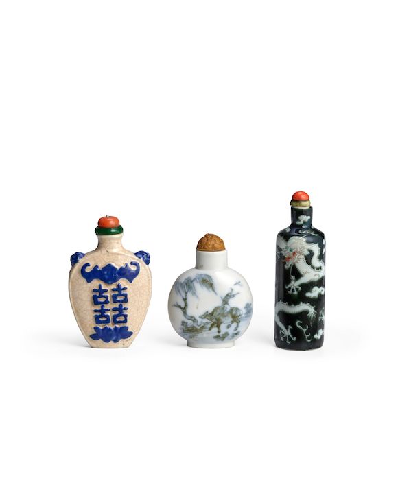 Bonhams : THREE PORCELAIN BOTTLES The first 1790-1840, the seond 1820 ...