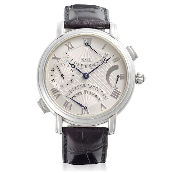 Bonhams : MAURICE LACROIX. A STAINLESS STEEL MANUAL WIND CALENDAR ...