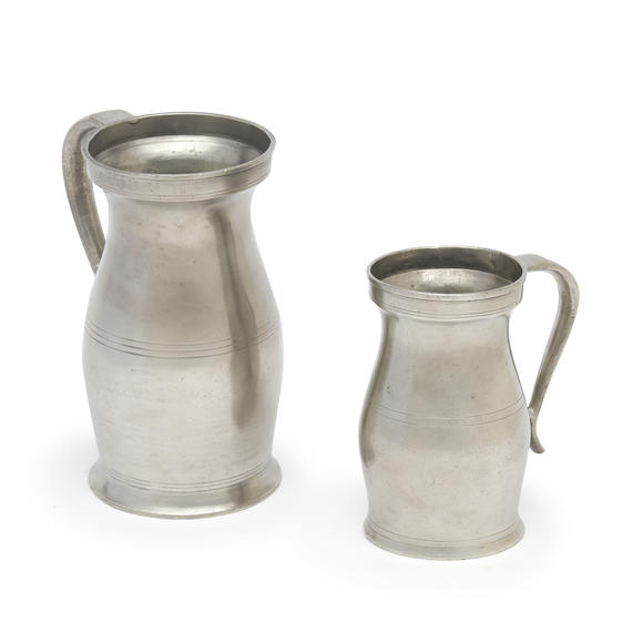 Bonhams Skinner Two Pewter Measures Boardman And Hart 1828 53 New