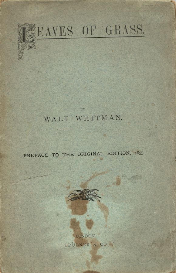 Bonhams : WHITMAN, WALT. 1819-1892. Leaves of Grass by Walt Whitman ...