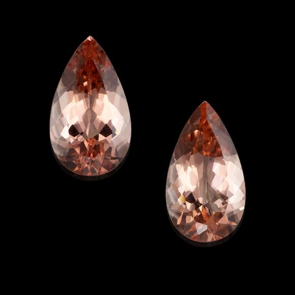 Bonhams : Pair of Morganites