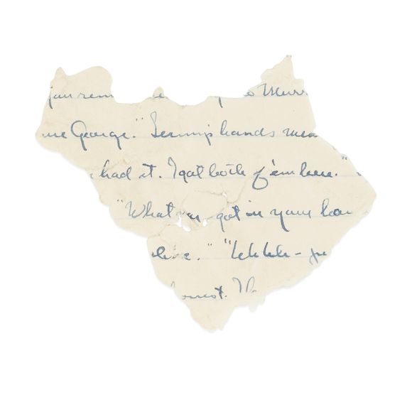 Bonhams : A FRAGMENT OF THE ORIGINAL DRAFT OF OF MICE AND MEN, EATEN BY ...