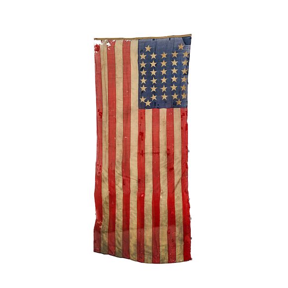 Bonhams : A U.S. 34-STAR "PHALANX" CONVERSION FLAG. A handsewn pieced ...