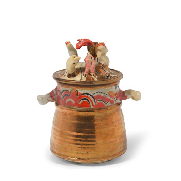 Bonhams : VIOLA FREY (1933-2004) Pot with Lid (Animals and Nude ...