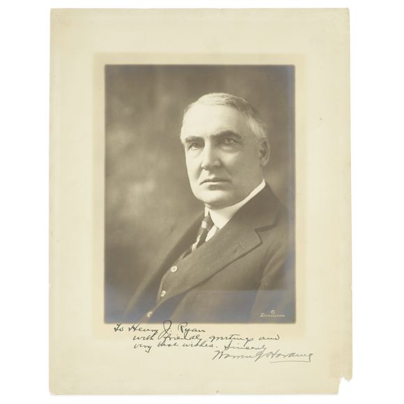 Bonhams : A WARREN G. HARDING SIGNED PHOTOGRAPH. HARDING, WARREN G ...