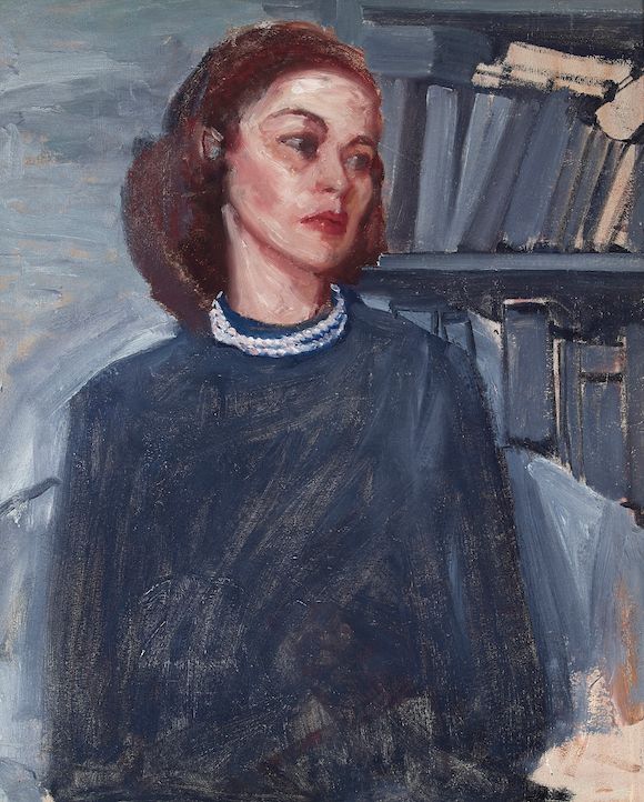 Bonhams : Alson Skinner Clark (1876-1949) Ann in Her Library 21 3/4 x ...
