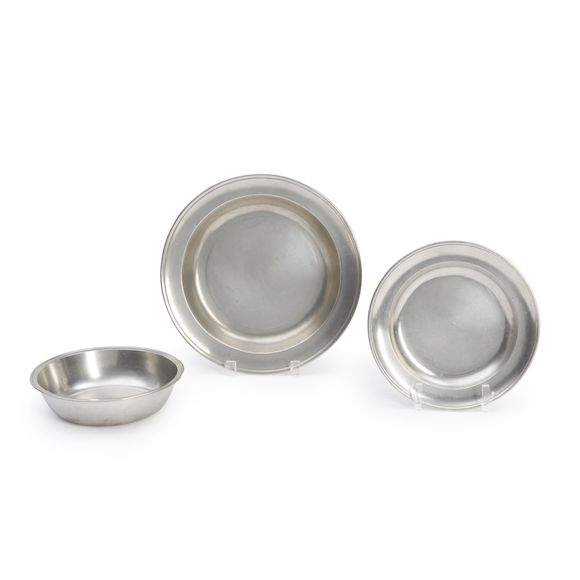 Bonhams Skinner : Three Pewter Dishes, Stepen Barns (b. 1777 ...