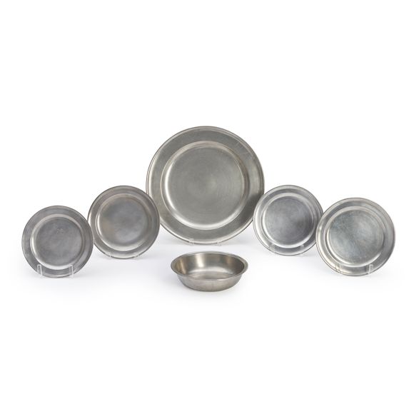 Bonhams Skinner : Six Pewter Dishes, Nathaniel Austin (1741-1816) and ...