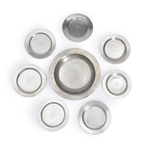 Bonhams Skinner : Eight Flat-rimmed Pewter Dishes, America and England ...