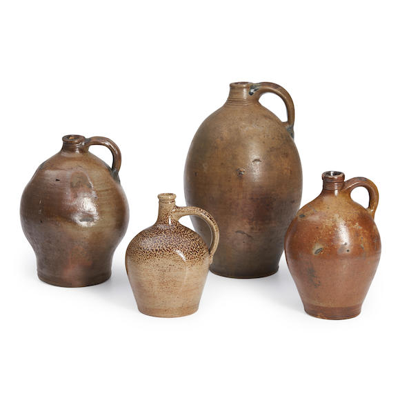 Bonhams Skinner Four Stoneware Jugs America 19th Century