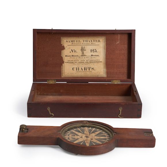 Bonhams Skinner : Surveyor's Compass and Smaller Case, Samuel Thaxter ...