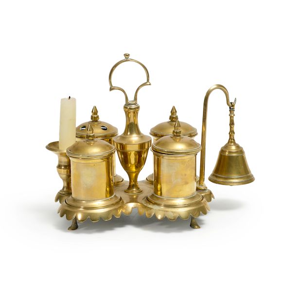 Bonhams Skinner : Brass Standish, probably England, early 19th century.