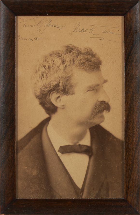 Bonhams Skinner : Mark Twain portrait photograph signed.