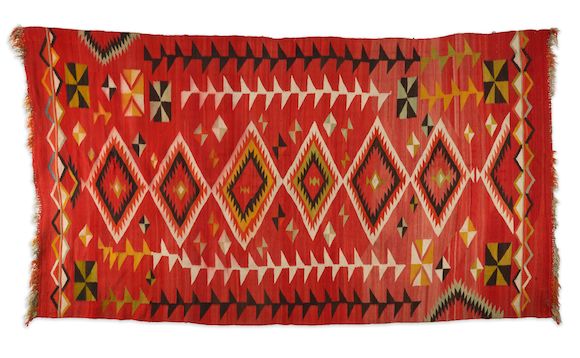 Bonhams Skinner : A large Diné (Navajo) weaving 109 x 60 in.