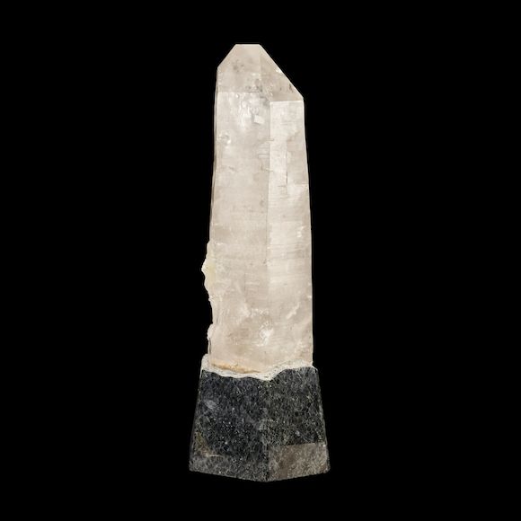 Bonhams : Single Point Quartz on Black Base by Hovave Rappaport