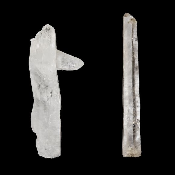 Bonhams : Two Elongated Quartz Crystals