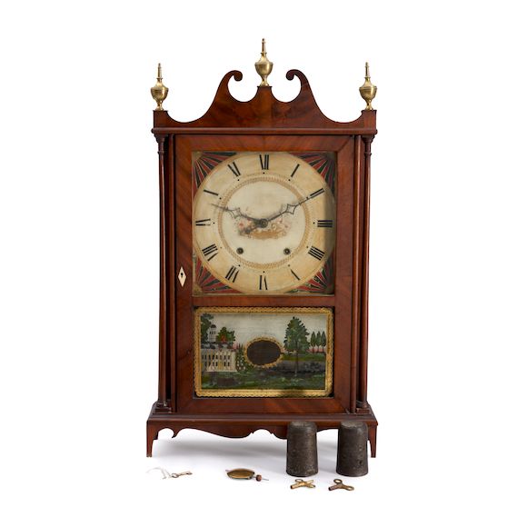 Bonhams Skinner : Mahogany Pillar and Scroll Shelf Clock, Eli and ...