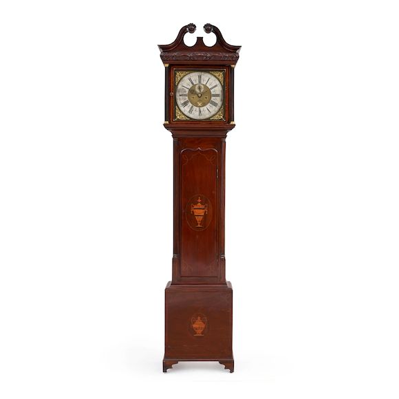 Bonhams Skinner : Mahogany Inlaid Longcase Clock, Dublin, Ireland, 19th ...