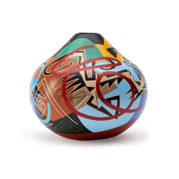 Bonhams Skinner : A Les Namingha polychrome jar Les Namingha, (Hopi ...