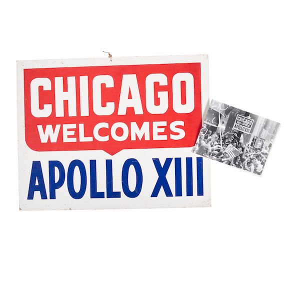 Bonhams : APOLLO 13 CHICAGO CELEBRATION SIGN. Original printed sign ...