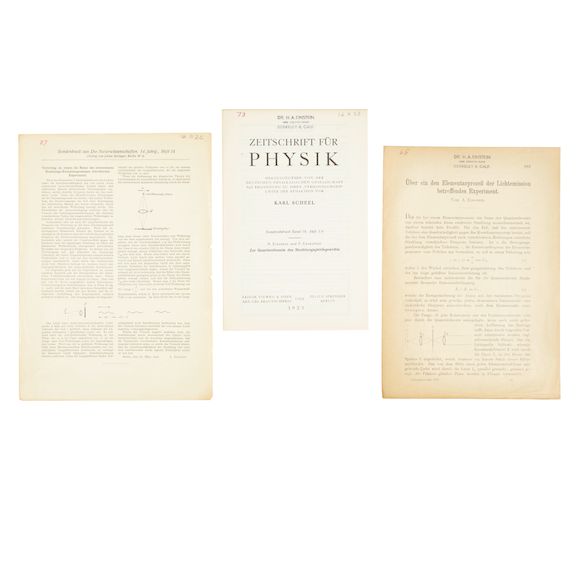 Bonhams : HANS ALBERT EINSTEIN COPIES: ON QUANTUM THEORY OF THE PROTON ...