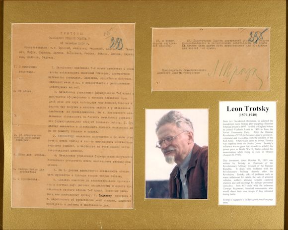 Bonhams Skinner : TROTSKY, LEON. 1879-1940. Document signed.