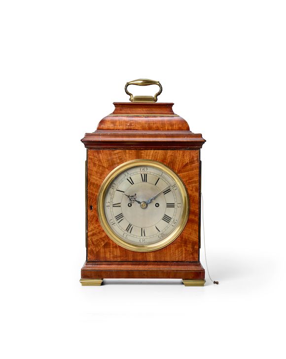 Bonhams : A fine mid 18th century brass-banded mahogany table clock ...