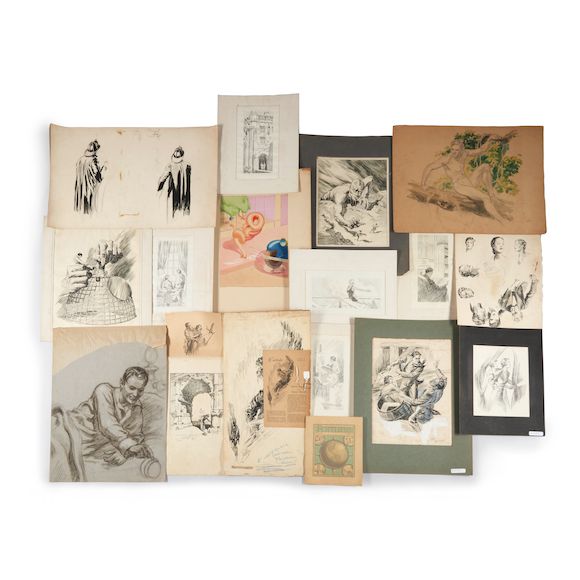 Bonhams Skinner : ILLUSTRATION ART. LEE WILSON. Archive of drawings.