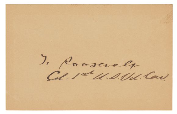 Bonhams : ROOSEVELT, THEODORE. 1858-1919. Clipped Signature, (T ...