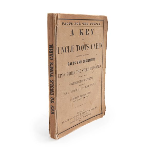 Bonhams Skinner : STOWE, HARRIET BEECHER. 1811-1896. A Key to Uncle Tom ...