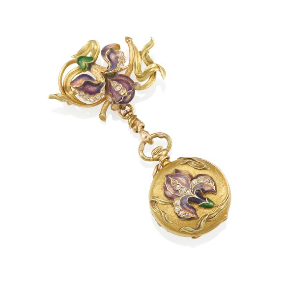 Bonhams : MERMOD FRÈRES: AN 18K TRI-COLOR GOLD, ENAMEL AND DIAMOND ...
