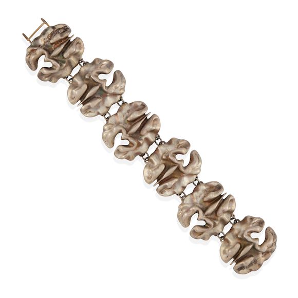 Bonhams : GABRIELLA KISS: A SILVER 'WALNUT' LINK BRACELET