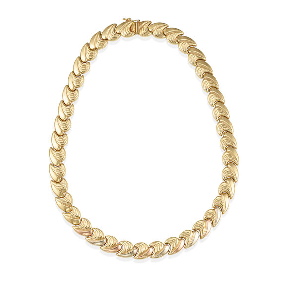 Bonhams : A 14K TRI-COLOR GOLD NECKLACE