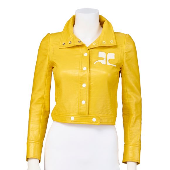 Bonhams : COURREGES YELLOW VINYL CROP JACKET 1960's-1970's