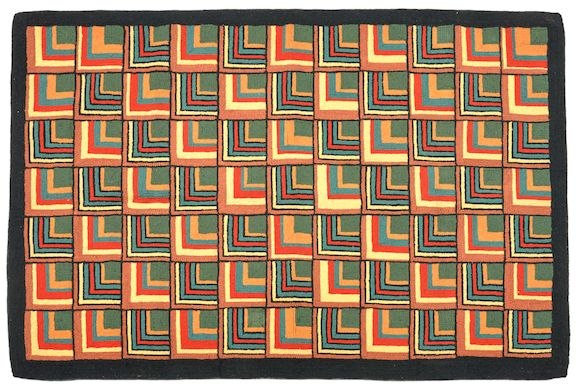 Bonhams Skinner : MODERN GEOMETRIC HOOKED RUG