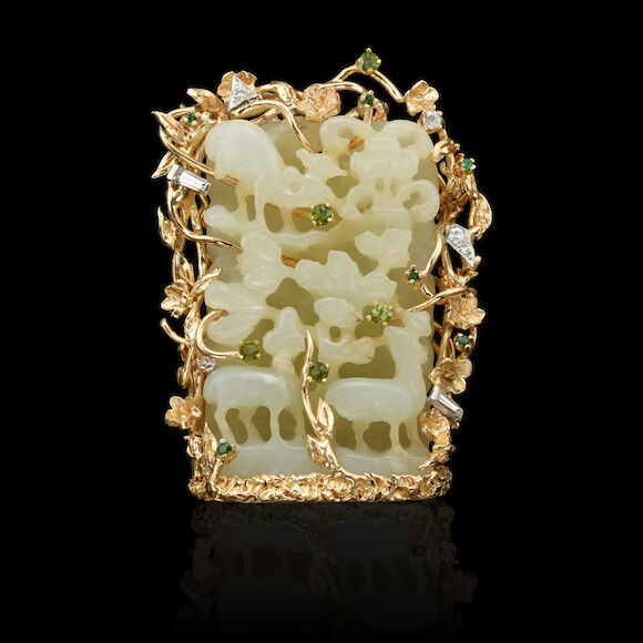 Bonhams : Mutton-Fat Nephrite Jade Pendant