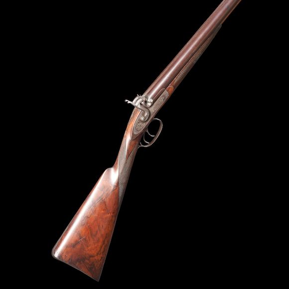 Bonhams Skinner : William Moore 10 Gauge Double-barrel Percussion Shotgun,