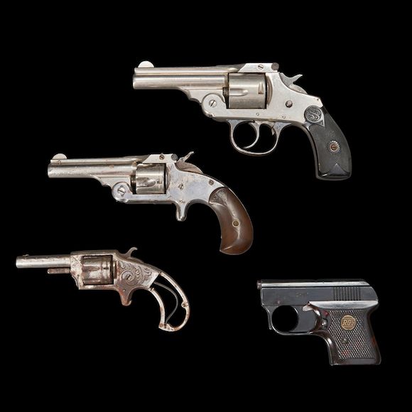 Bonhams Skinner : Three Early Revolvers and a Starter Pistol, Curio or ...