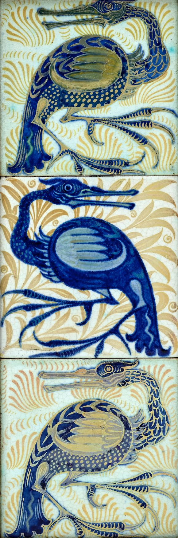 Bonhams : WILLIAM DE MORGAN (1839-1917) Important Three-Tile 'Long ...