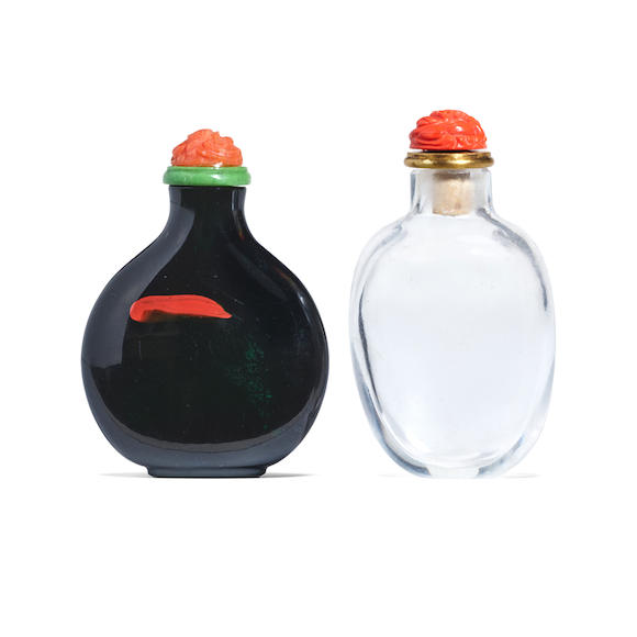Bonhams Two Glass Snuff Bottles 1750 1800 2