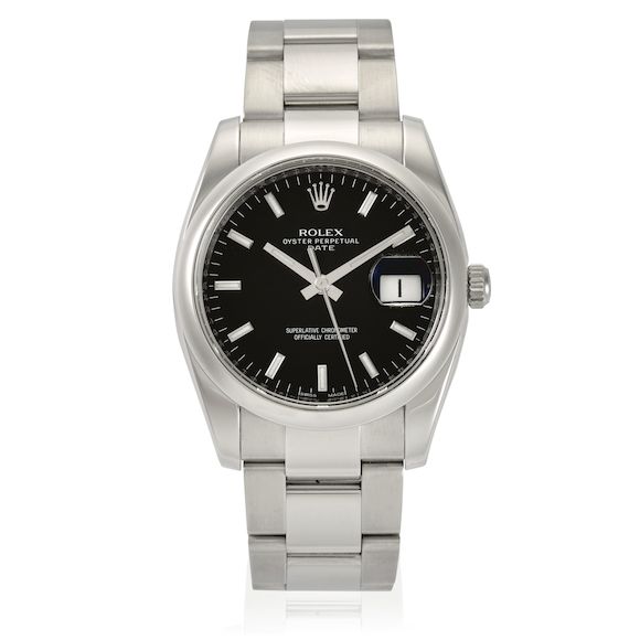 Bonhams : ROLEX. A STAINLESS STEEL AUTOMATIC CALENDAR BRACELET WATCH ...