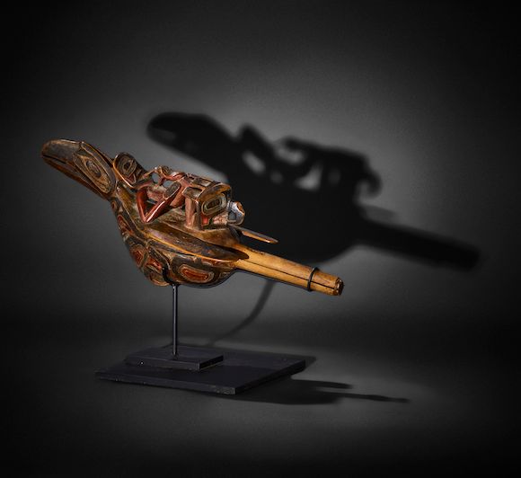Bonhams : A Tsimshian or Tlingit raven rattle