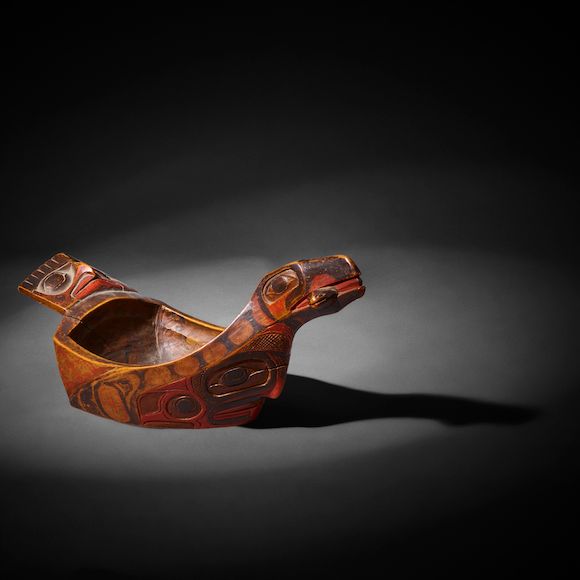Bonhams : A Haida or Heiltsuk (Bella Bella) raven effigy dish